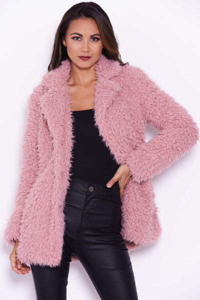 Pink Faux Fur Coat – AX Paris